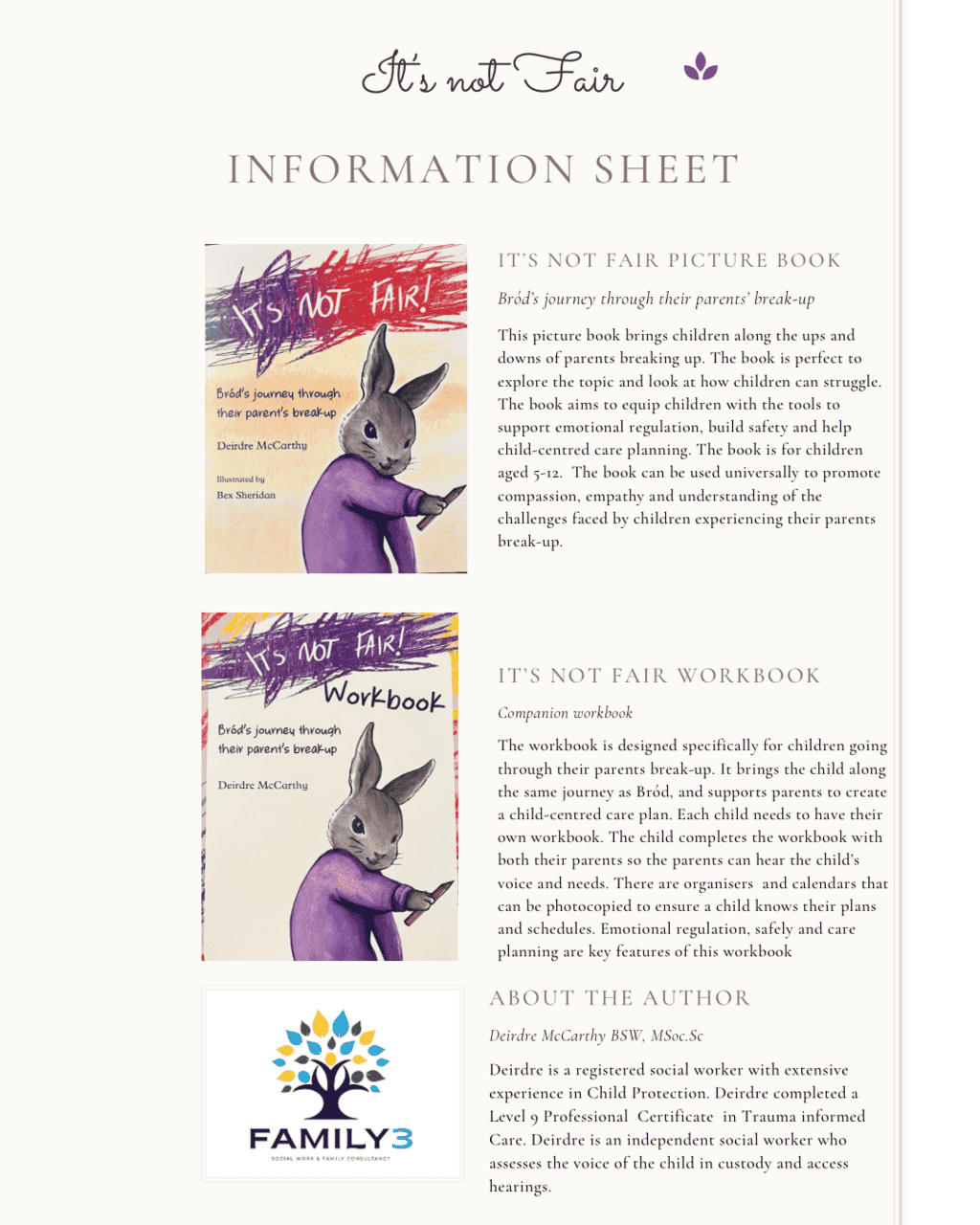 Companion workbook for 'It's Not Fair' Bród's journey through their ...